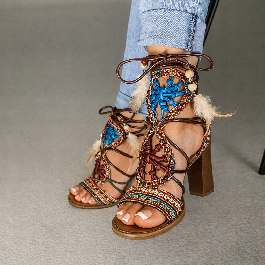 Melinda Feathered Sandals – Tiffany Cartier Footwear